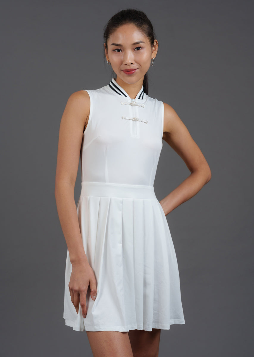 Qi-pow! Tennis Mini Qipao (White) – Qipology